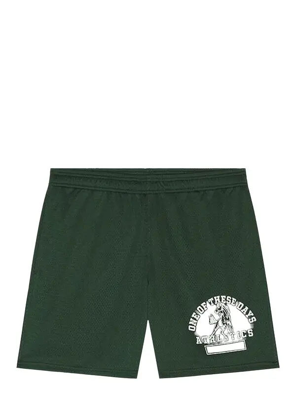 ONE OF THESE DAYS Mustang Athletics Mesh Shorts - Green