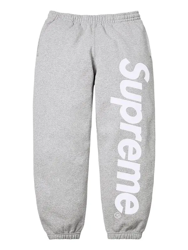 Supreme Satin Appliqué Sweatpant - Grey