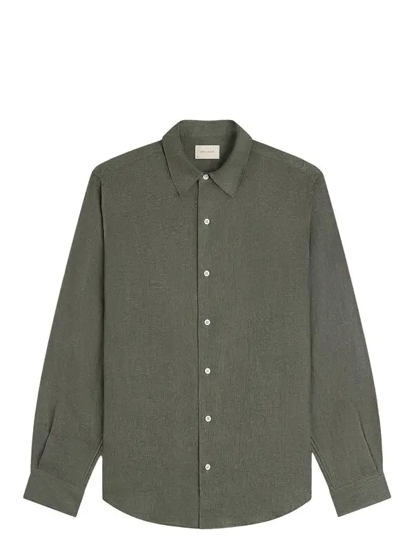 Aimé Leon Dore Long-sleeve Linen Shirt - Green