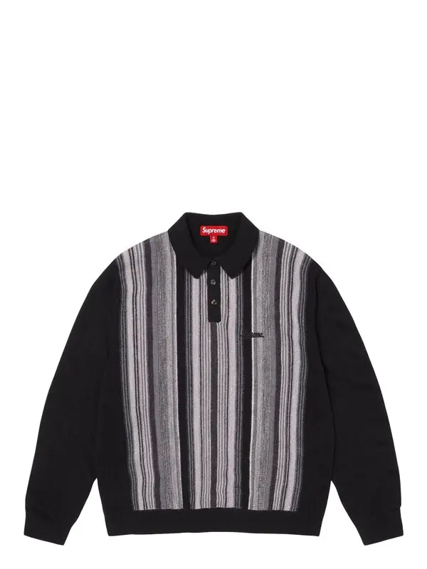Supreme Multi Stripe Polo Sweater - Black