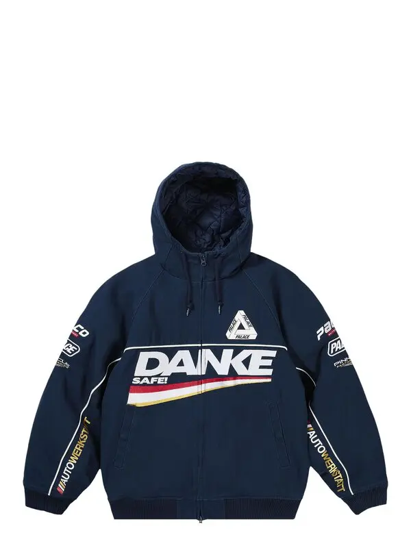 PALACE Danke Zip Up Hooded Jacket - Blue