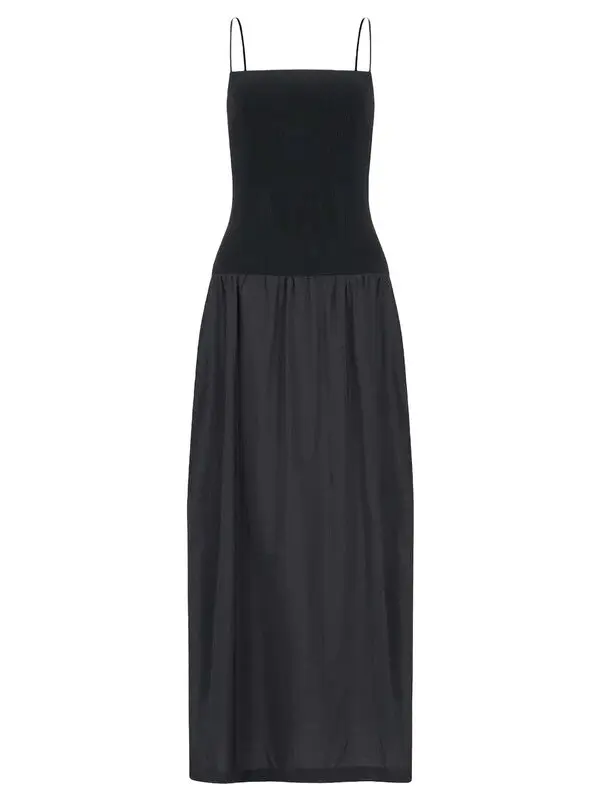 AMOMENTO Nylon Jersey Maxi Dress - Grey