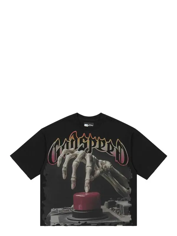 GODSPEED Code Red" Graphic T-shirt - Black