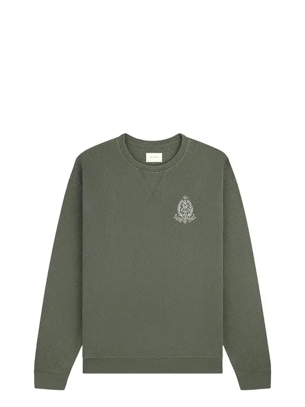 Aimé Leon Dore Saint George Piqué Crewneck Sweatshirt - Green