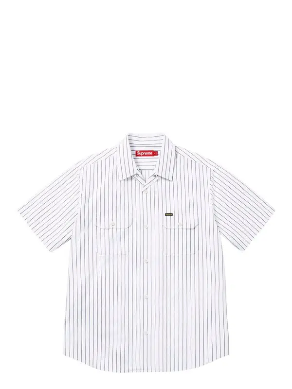 Supreme Ghostface Stripe Short-sleeve Shirt - White
