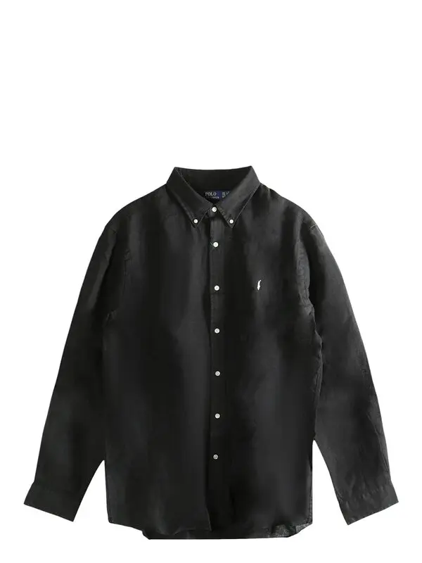 Polo Ralph Lauren Short-sleeve Piece Dye Linen Sport Shirt - Black