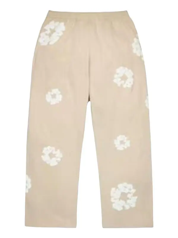 DENIM TEARS Cotton Wreath Relaxed Fit Sweatpants - Cream