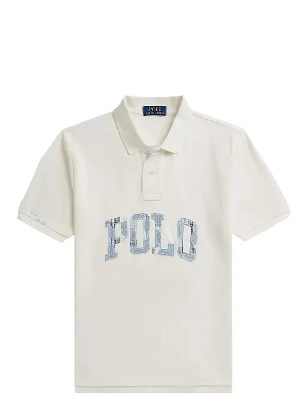 Polo Ralph Lauren Jersey Knit Plaid "polo" Graphic T-shirt - White