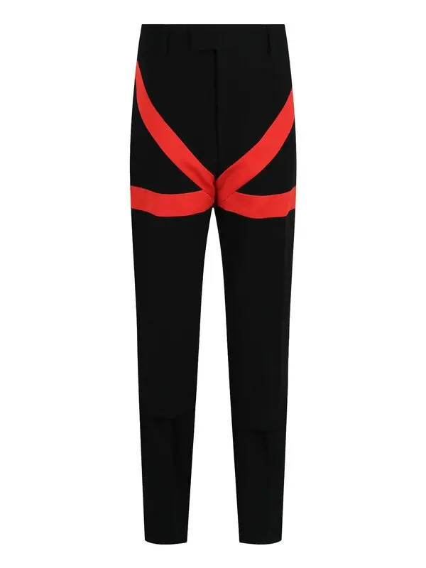 FERRAGAMO Tailored Satin Striped Pants - Black