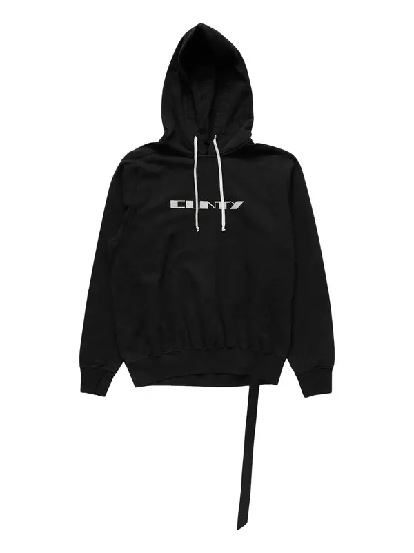 Rick Owens Oversized Logo Hoodie - Black