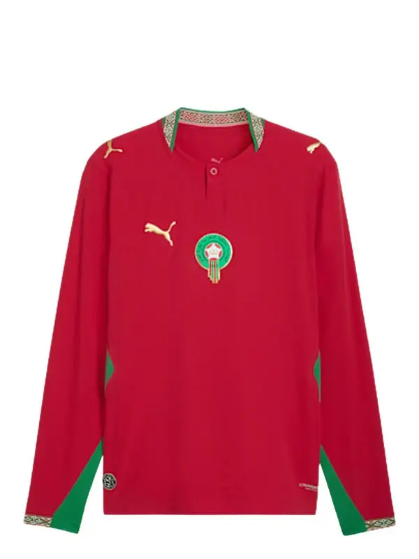 PUMA Morocco Authentic Long Sleeve Home Jersey - Red