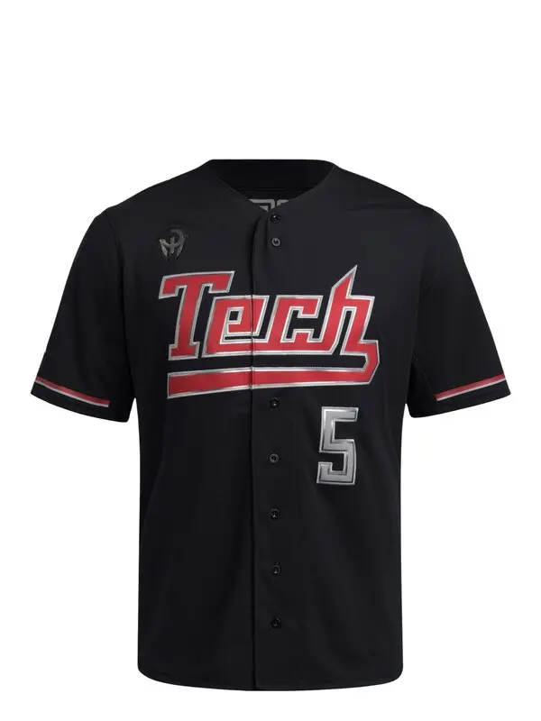 Adidas Texas Tech Strategy Full-button Jersey - Black