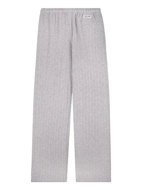 SPORTY & RICH Signature Logo Pointelle Trousers - Grey