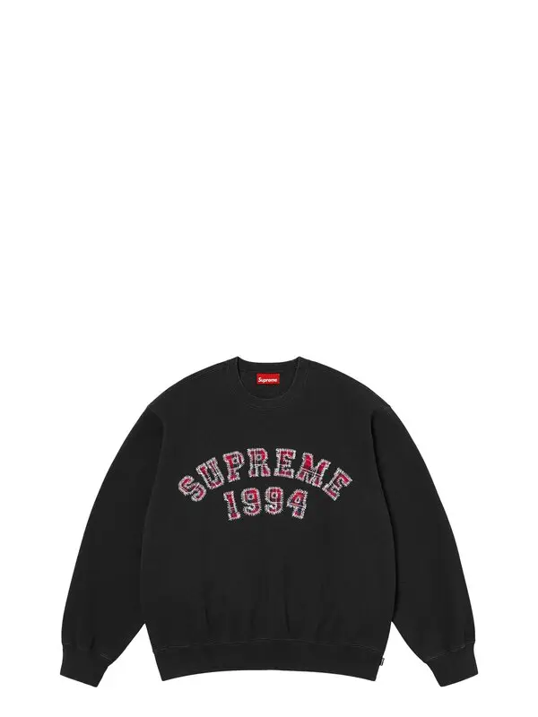 Supreme Plaid Arc Crewneck Sweatshirt - Black
