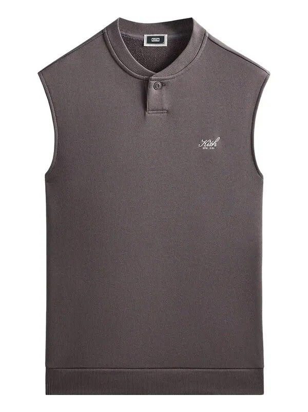 Kith Heavy Loop Terry Henley Muscle Tee - Brown