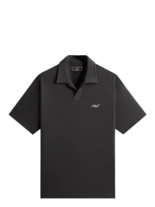 Kith Micro Waffle Polo - Black