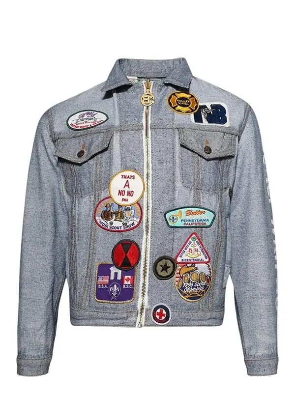 *BETTER WITH AGE Reconstructed Denim Trucker Jacket With Patches - Blue