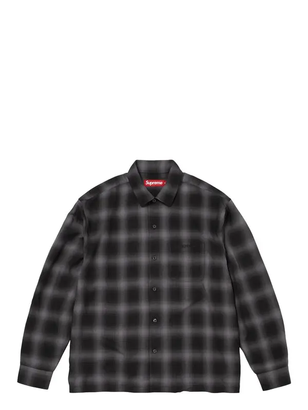 Supreme Shadow Plaid Rayon Shirt - Black