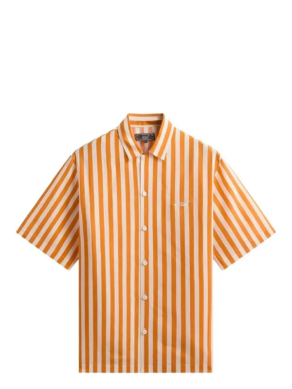 Kith Striped Thompson Camp Collar Shirt - Orange