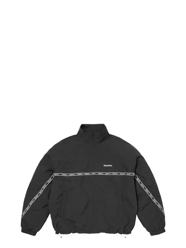 Supreme Logo Taping Track Jacket - Black