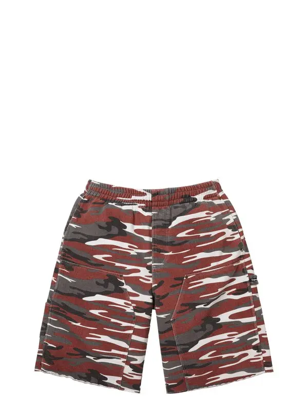 Supreme Double Knee Painter Sweatshort Camouflage - Red