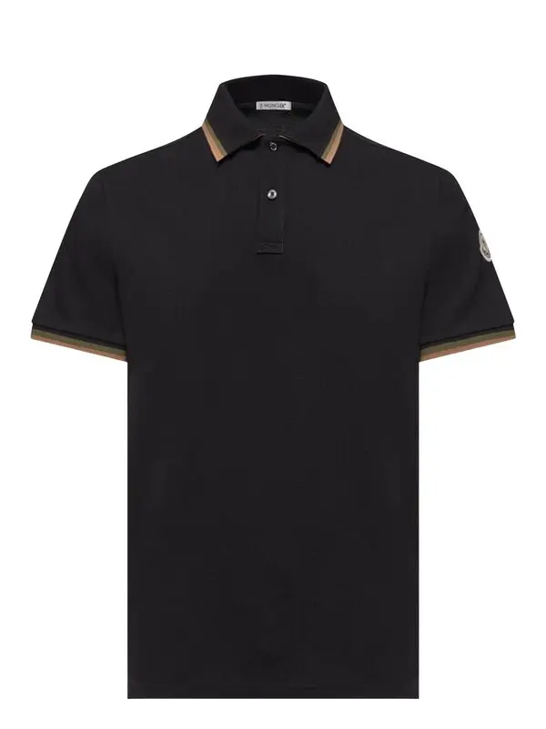 Moncler Trim Detail Short-sleeve Polo Shirt - Black