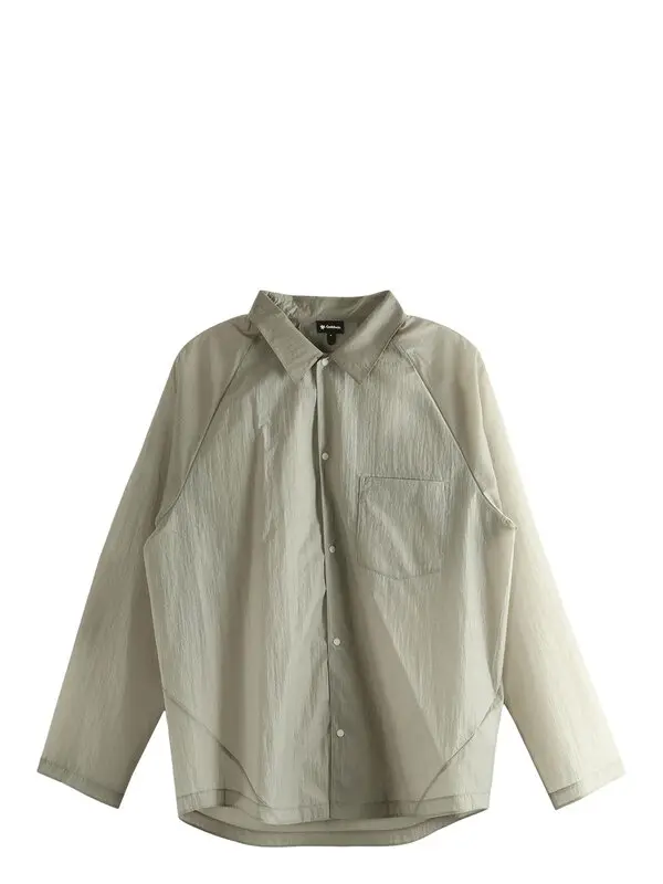 GOLDWIN Sheer Nylon Button-up Shirt - Tan