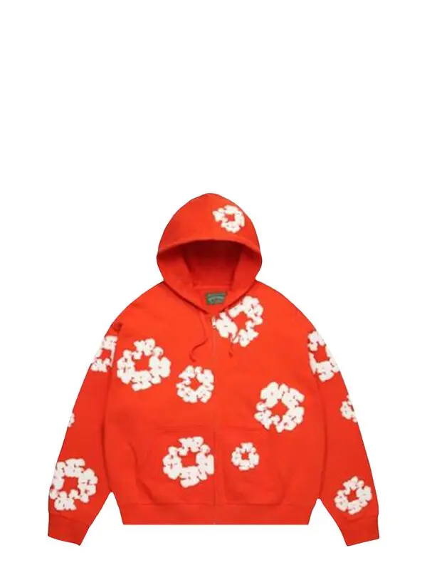 DENIM TEARS Cotton Wreath Zip Hoodie - Orange