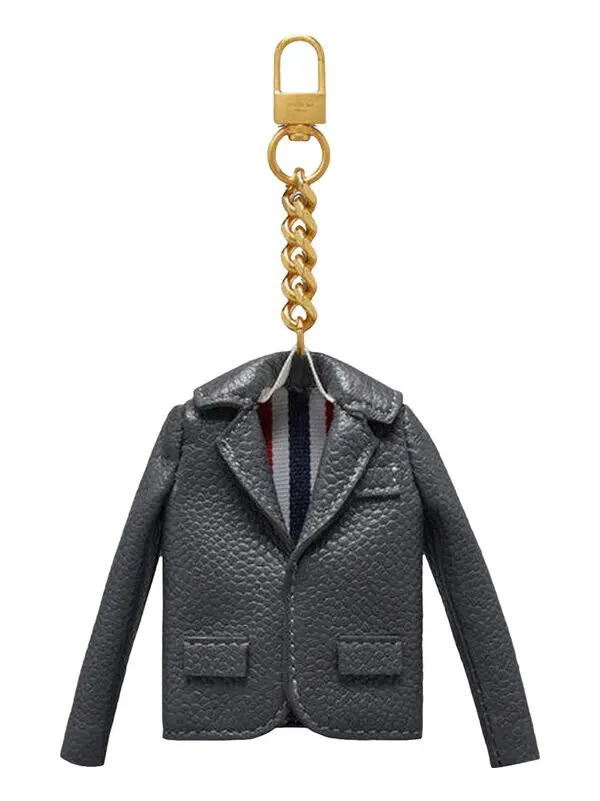 Thom Browne Soft Classic Jacket Charm In Caviar Agneau - Grey