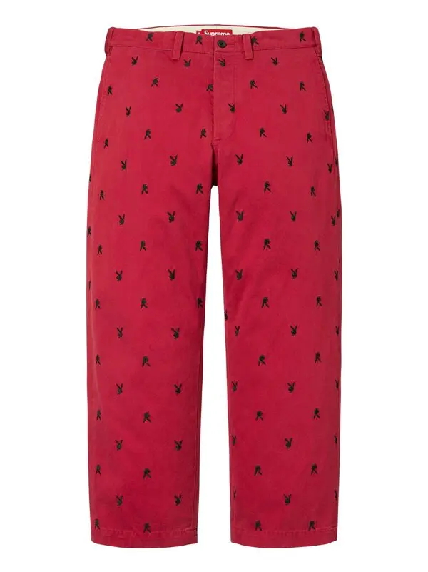 Supreme Playboy Chino Pants - Red