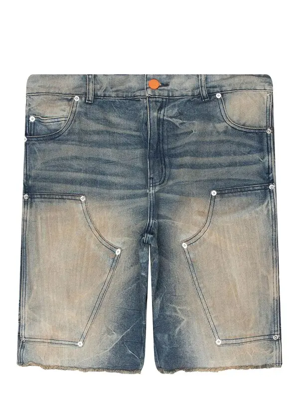 HELLSTAR Carpenter Jorts Distressed Denim - Blue