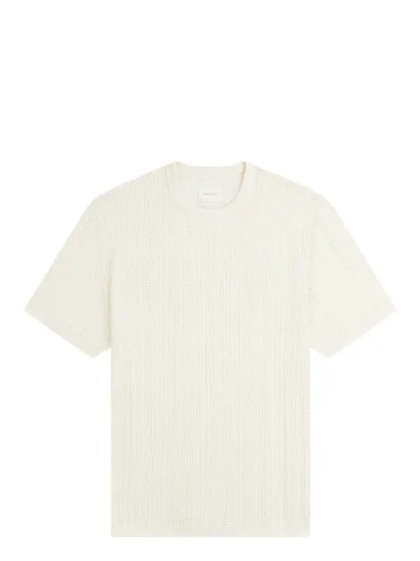 Aimé Leon Dore Merino Wool Eyelet Knit Tee - Cream