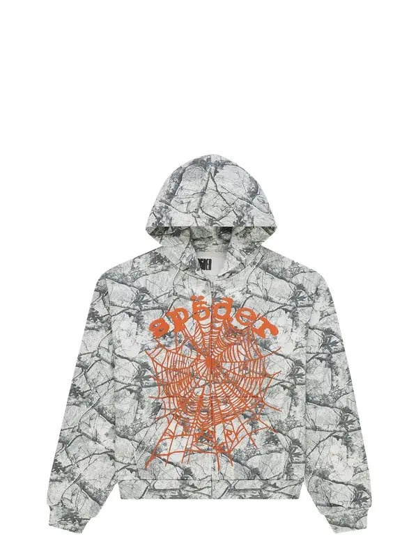 SP5DER Realtree Og Web V2 Zip Hoodie - White