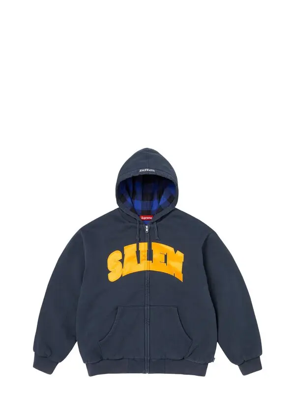 Supreme X Salem Zip Up Hooded Sweatshirt - Blue