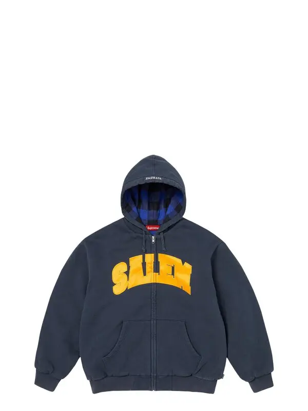 Supreme X Salem Zip Up Hooded Sweatshirt - Blue