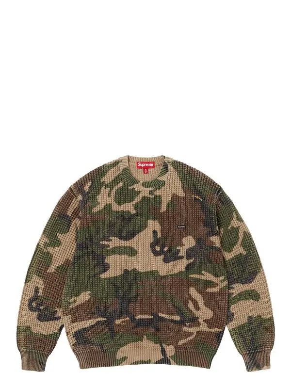 Supreme Washed Small Box Waffle Sweater - Brown