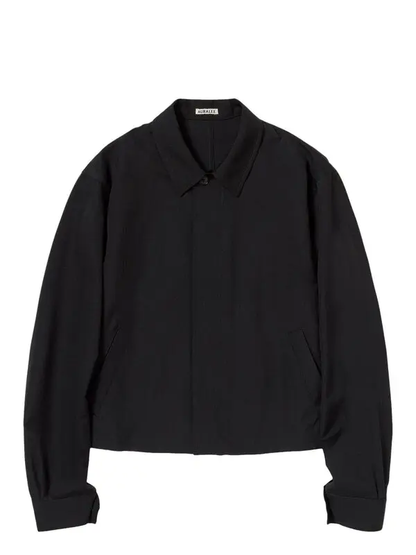 Auralee Wool Herringbone Blouson - Black