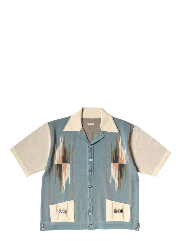 Kapital 12g Cotton Knit Chimayo Aloha Polo - Tan
