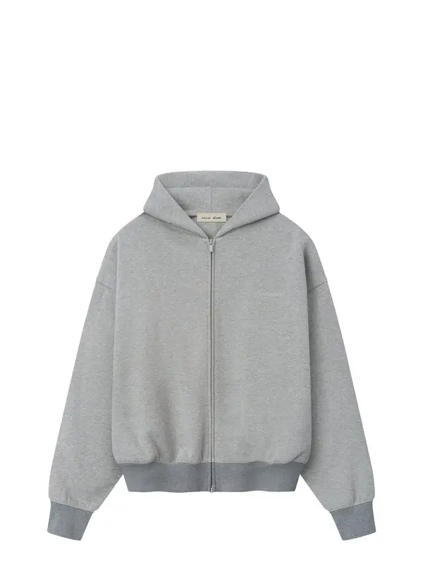 Fear Of God Signature Classic Full Zip Hoodie - Grey