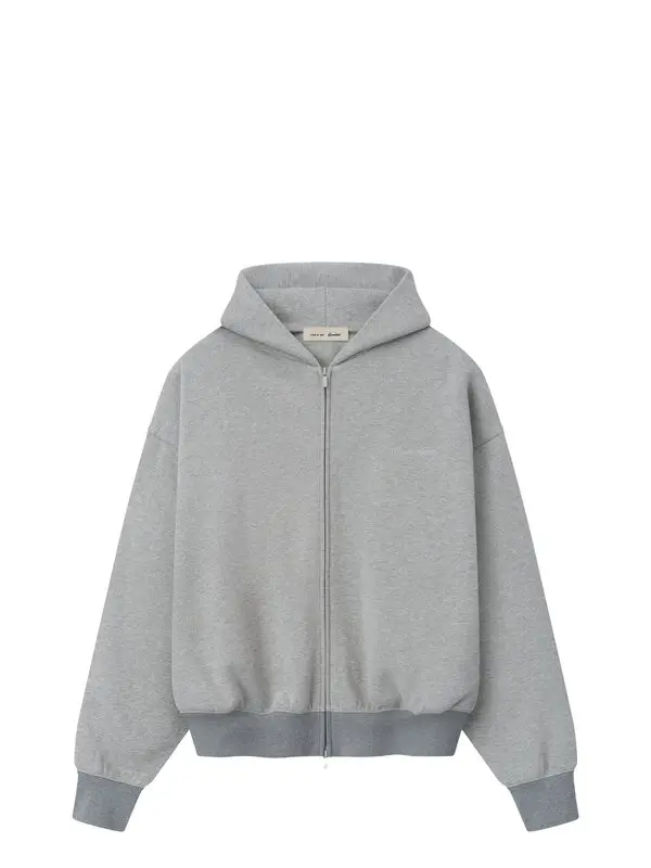 Fear Of God Signature Classic Full Zip Hoodie - Grey