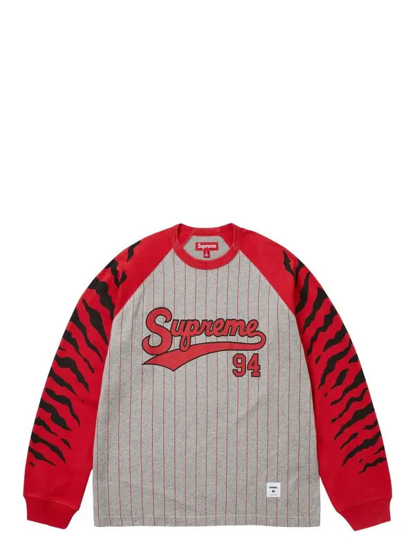 Supreme Tiger Raglan Long Sleeve Top - Grey