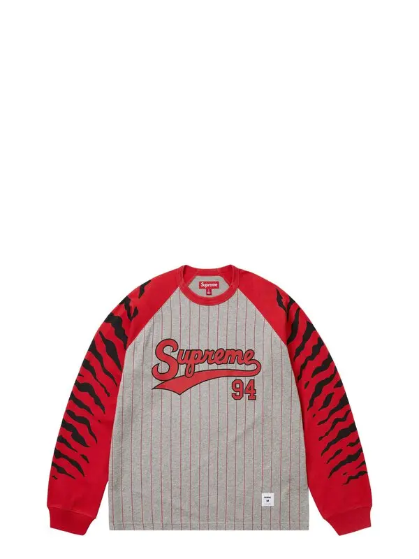 Supreme Tiger Raglan Long Sleeve Top - Grey