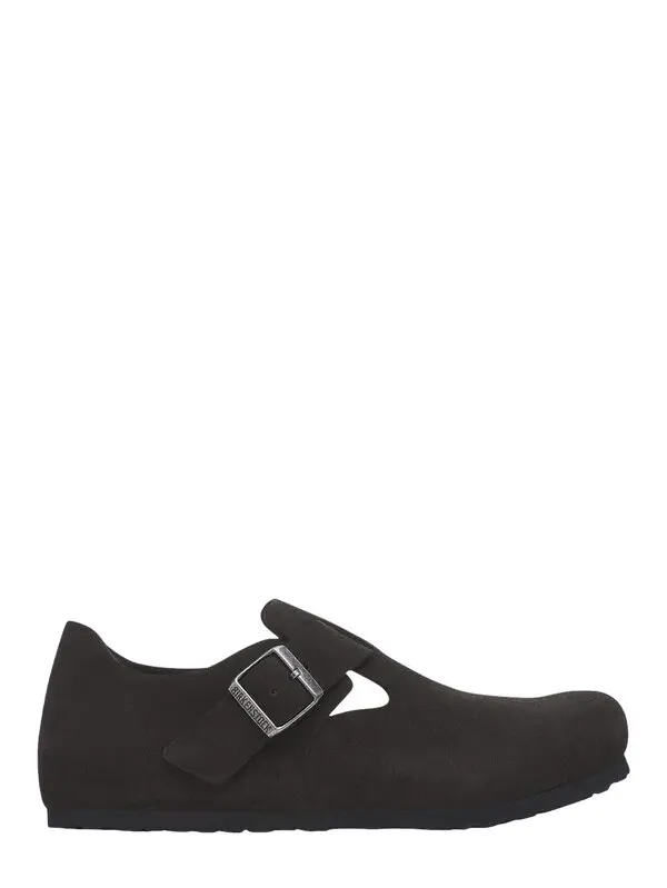 BIRKENSTOCK London Suede Leather Buckled Shoes - Black