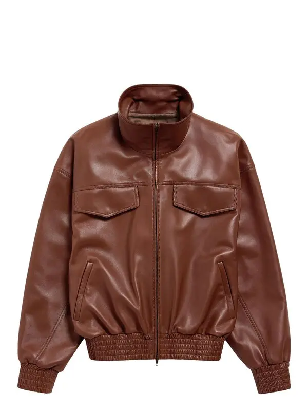 Balenciaga High Collar Blouson - Brown