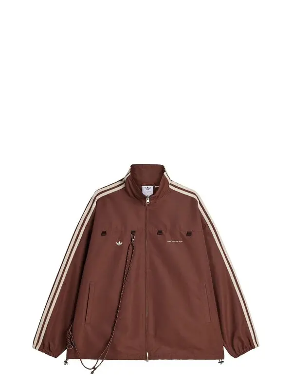 Adidas Track Top With Contrast Stripes - Red