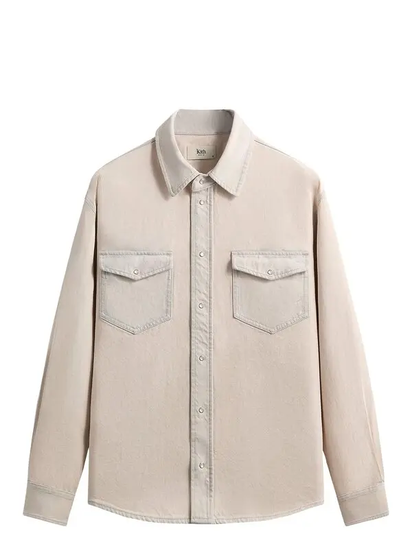 Kith Midweight Denim Long Sleeve Shirt - Cream