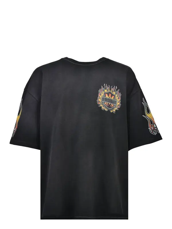 Amiri Ma Flames Oversized T-shirt - Black