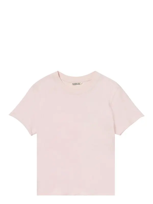 Auralee Brushed Organic Cotton Jersey Tee - Pink