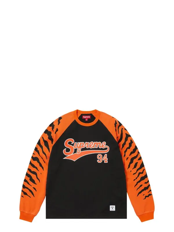 Supreme Tiger Raglan Long Sleeve Top - Black