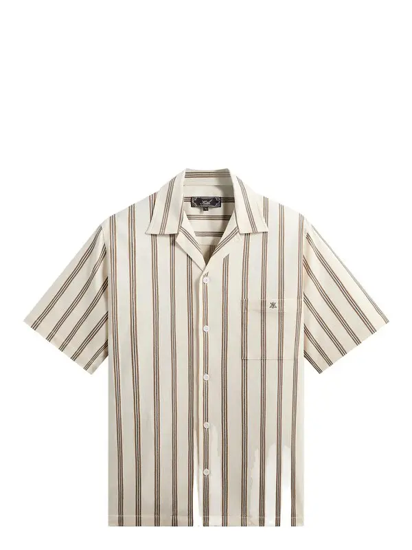 Kith Textured Stripe Thompson Camp Collar Shirt - Cream